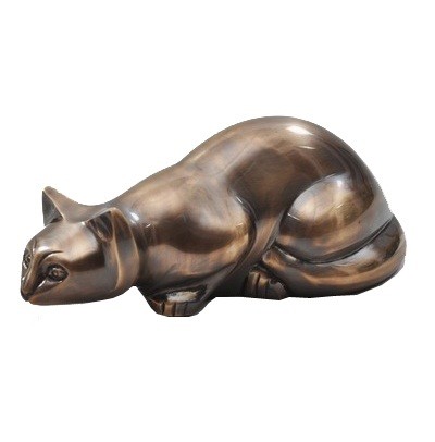 Black Color Cat Shaped Urn , Unique Cat Urns Metal Brass Material ...