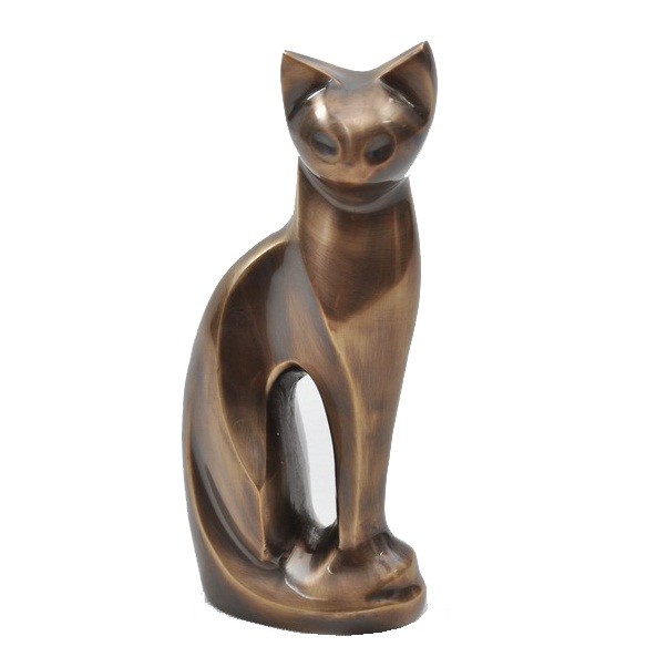 Black Color Cat Shaped Urn , Unique Cat Urns Metal Brass Material ...